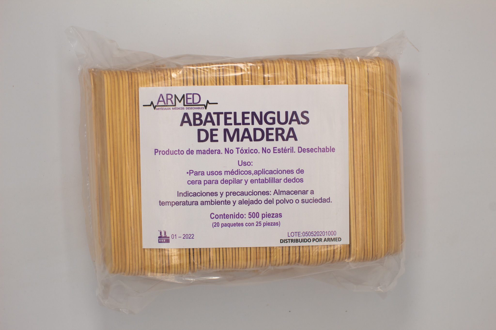 ABATELENGUAS MADERA CON 500PZ CON PAQUETES DE 25 PZ – AlserMedica